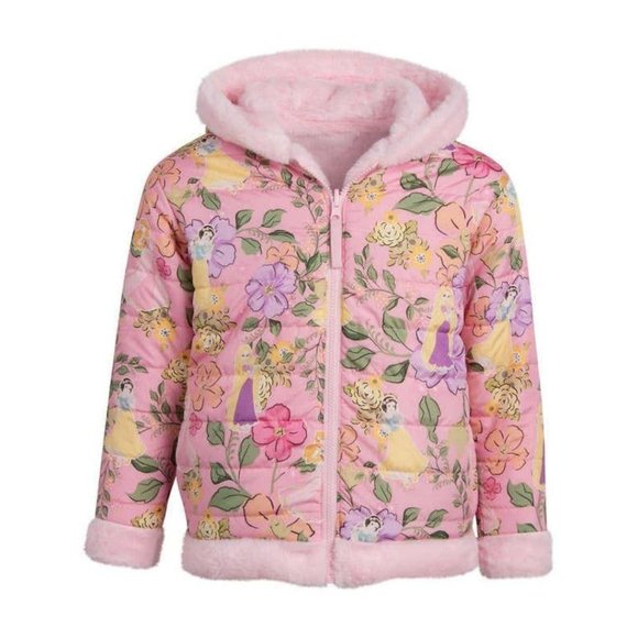 Disney | Jackets & Coats | Disney Princess Kids Reversible Jacket Pink ...